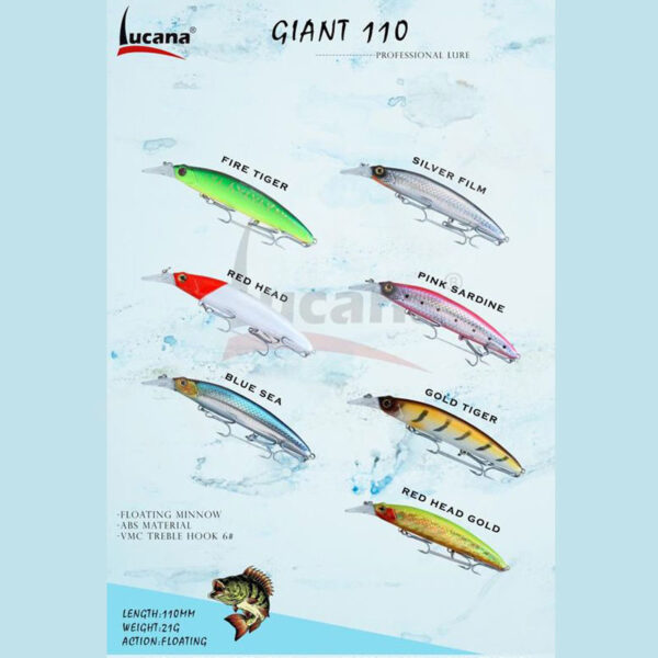 LUCANA GIANT 110 FLOATING MINNOW LURE 110MM 21G Price in India – Buy ...